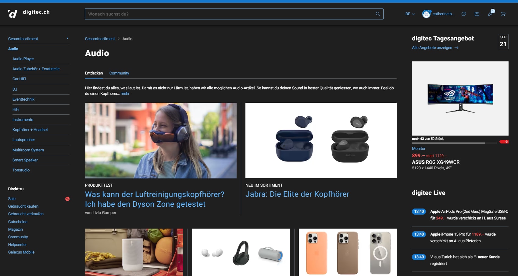 Galaxus und Digitec gibt’s jetzt auch im Dark Mode - Galaxus