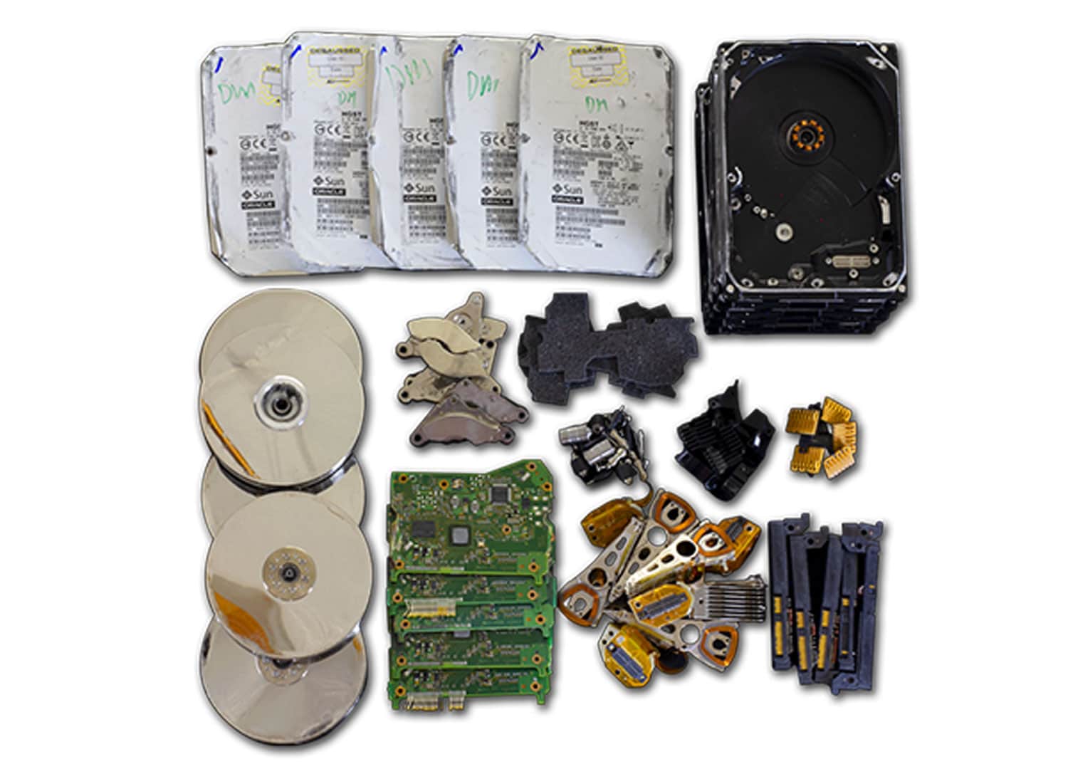 The DiskMantler disassembles hard disks into their individual parts wi ...