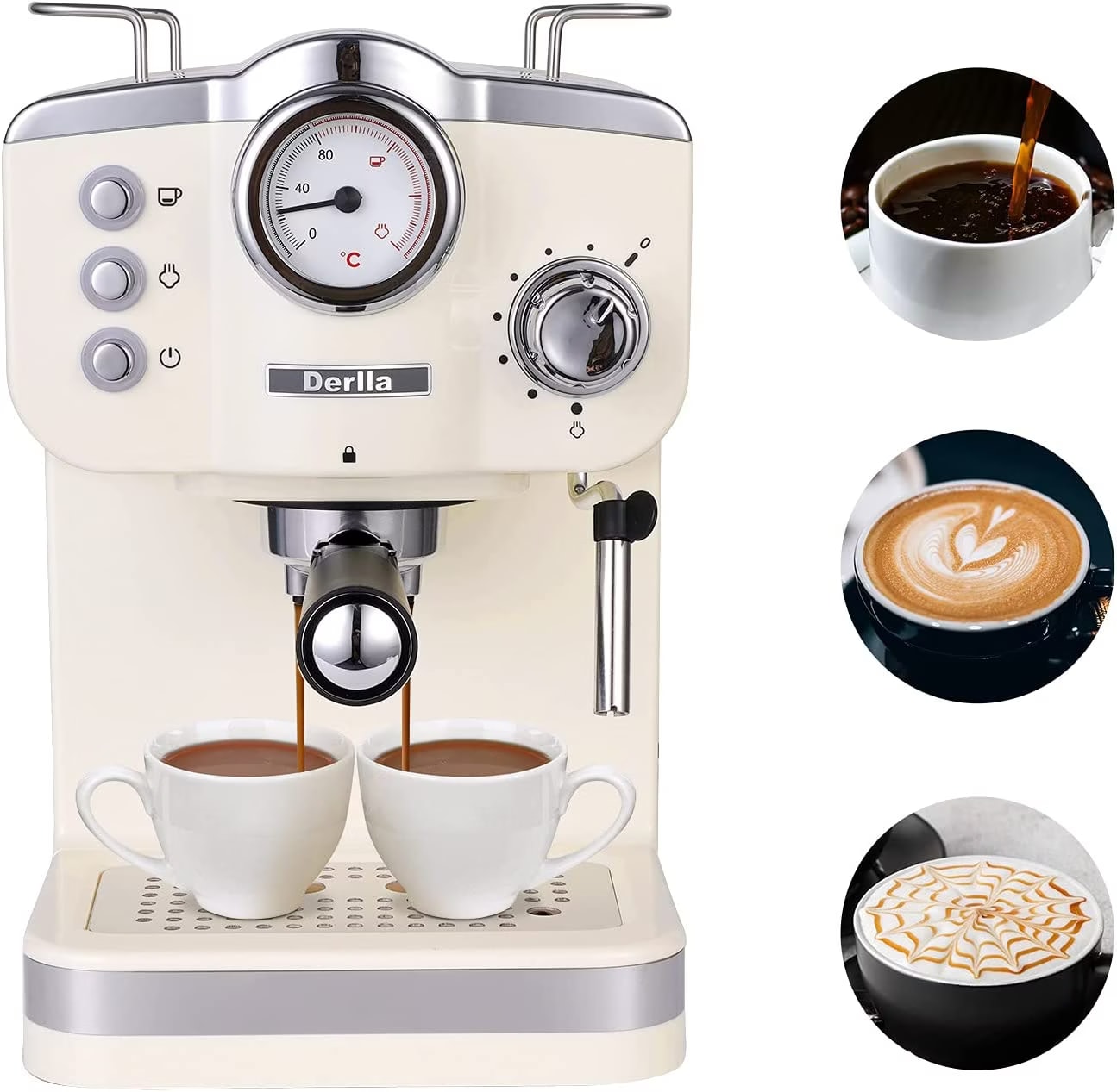 Derlla Retro-Kaffeemaschine, Weiss - kaufen bei Galaxus