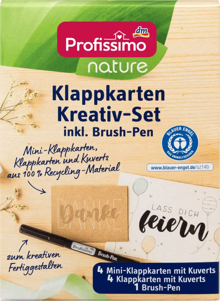 Profissimo nature Klappkarten Kreativ-Set mit Kuverts aus Recycling ...